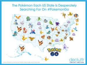 Here's a map of the most sought after Pokemons by each US state and ...