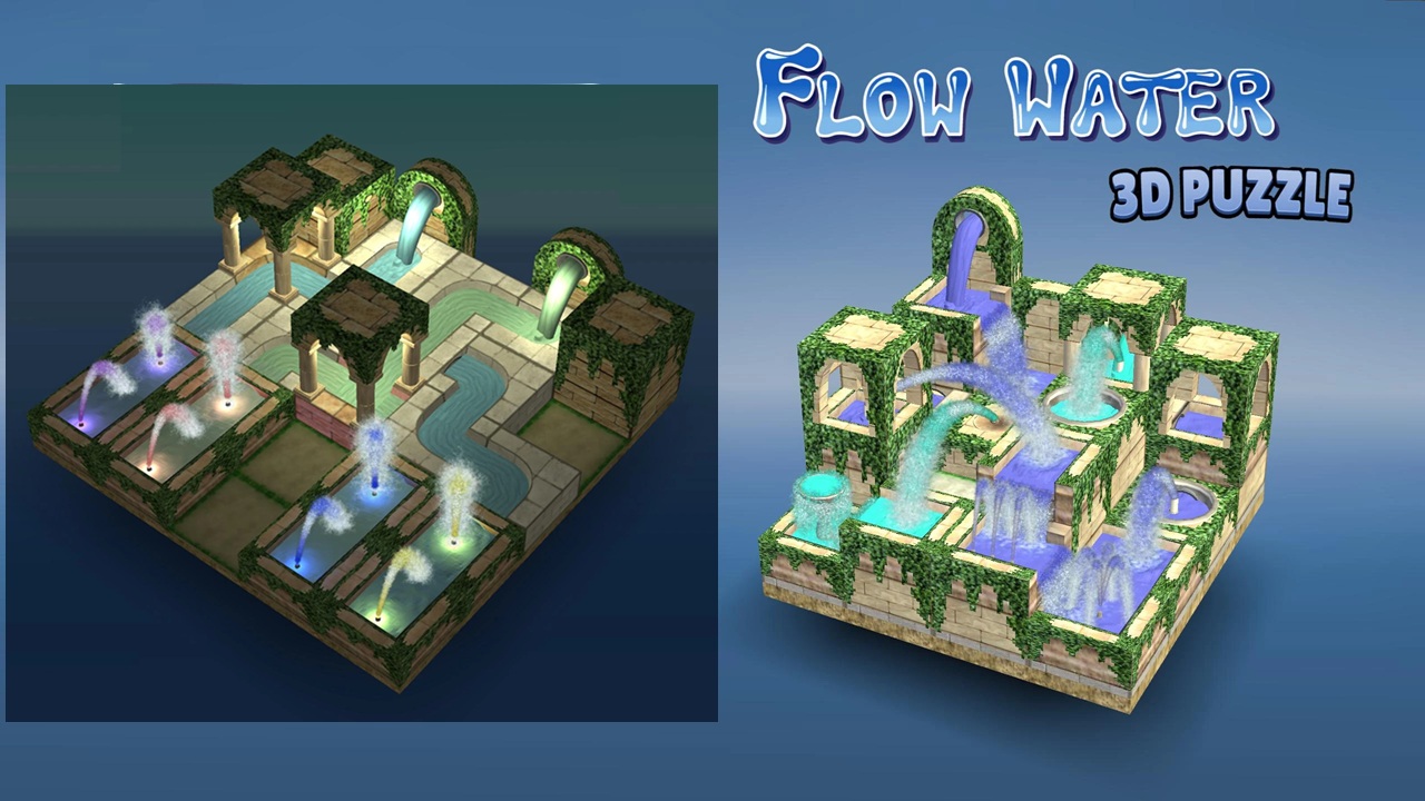 Rotate, Connect, and Flow in New 3D Logic Puzzle Flow Water Fountain ...